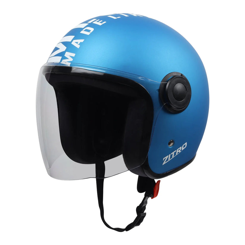 Open face Helmet Motorcycle ISI certified Helmet with Long Visor ...
